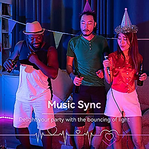 Led Strip Lights, 16.4ft Smart Lights with App Remote Control, RGB Color Changing Led Lights for Bedroom, Home, TV, Parties and Christmas Decoration