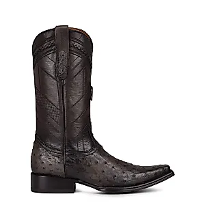 Cuadra Men's Cowboy Boot in Genuine Ostrich Leather Brown, 1B2FA1, Size 10.5