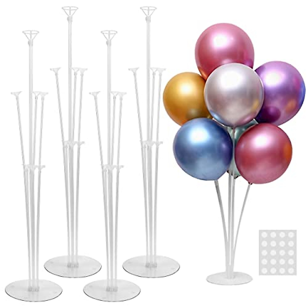 JOYYPOP 4 Sets Balloon Stand Kit, Balloon Sticks with Base for Table Birthday Baby Shower Graduation Party Decorations