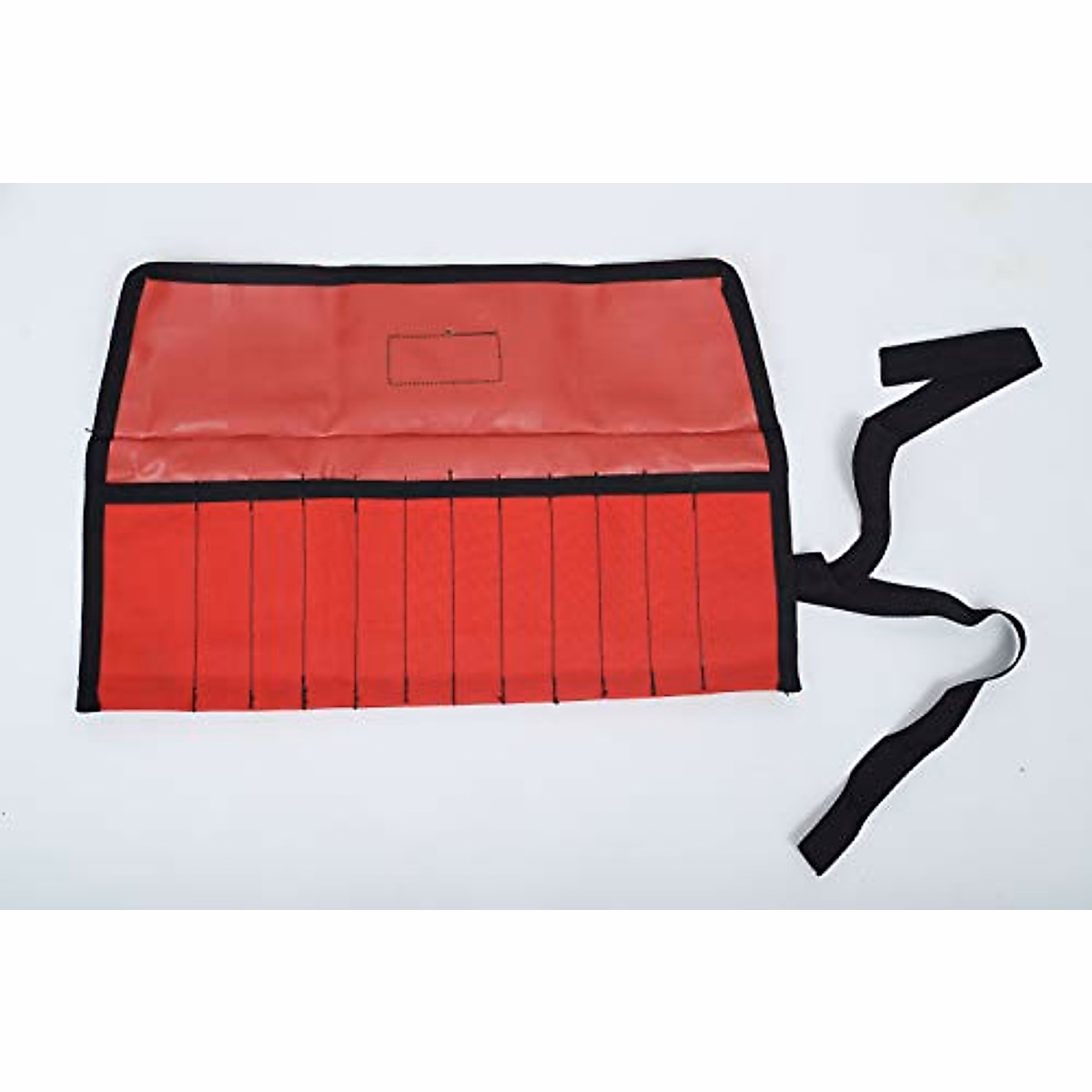 Tool Bag Organizer & Wrench Roll Up Pouch | 100% Cotton Duck Canvas Wood Working & Carving Tool Storage & Organizer Heavy Weight Dyed Duck Cotton |12 Pocket - Red