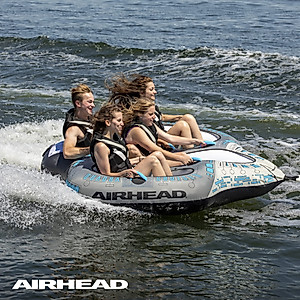 Airhead Quadra Cruiser, 1-4 Rider Towable Tube for Boating