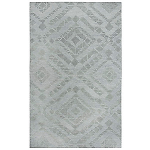 Rizzy Home | FA114B | Fifth Avenue Collection | Wool Area Rug | 8' x 10' | Grey/Gray/Rust/Blue Diamond