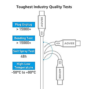AGVEE 100W USB-C to USB-C Cable 2 Pack 6.6ft Braided Fast Type-C to C Charger, USBC 2.0 CtoC with E-Marker, PPS PD 3.0 Charging Cord for MacBook Pro 13" 15" 16", HP Envy & Spectre X360, Dark Gray