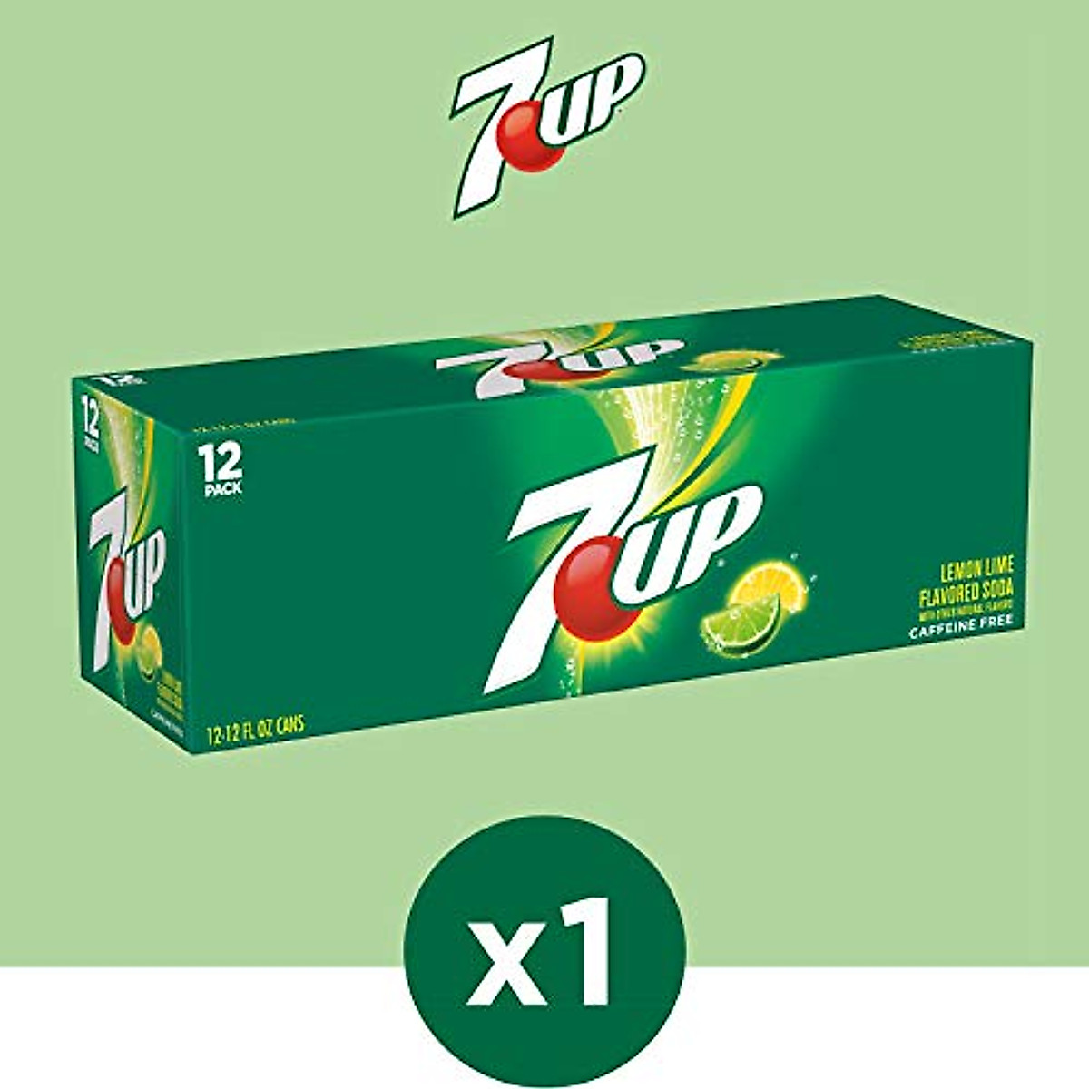 7UP Lemon Lime Soda, Naturally Flavored and Caffeine Free, 12 Fl Oz (Pack of 12)