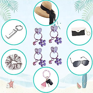 Heyshapeing 4Pcs Hooks Accessories for Bogg Bag, Charms Key Holder for Bogg Bag Hooks Boggbag Charms Insert Keychain Holder Organize Valuables for Beach Bag