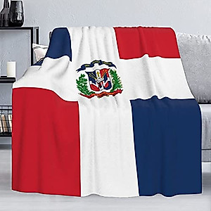 Dujiea Flag of Dominican Republic Fuzzy Flannel Blanket Throw 40"X50", Super Soft Lightweight Blanket Throw for Couch Chair Sofa, Cozy Bed Blanket for Kids Adults