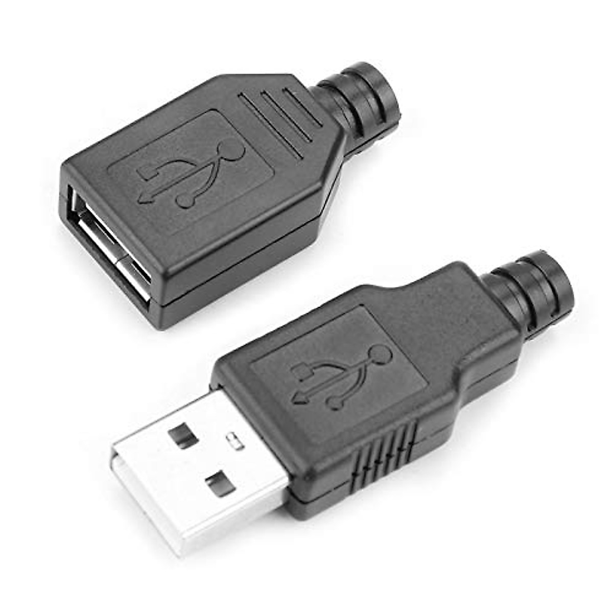 Tomantery 4 Pin Good Conductivity Connector Brass Contacts Female for Electronic Design with Black Plastic Shell