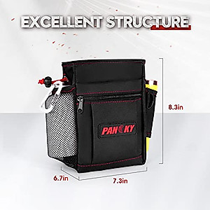 PANCKY Metal Detecting Finds Waist Pouch, Portable Multifunctional Bag, Finds Accessory Black