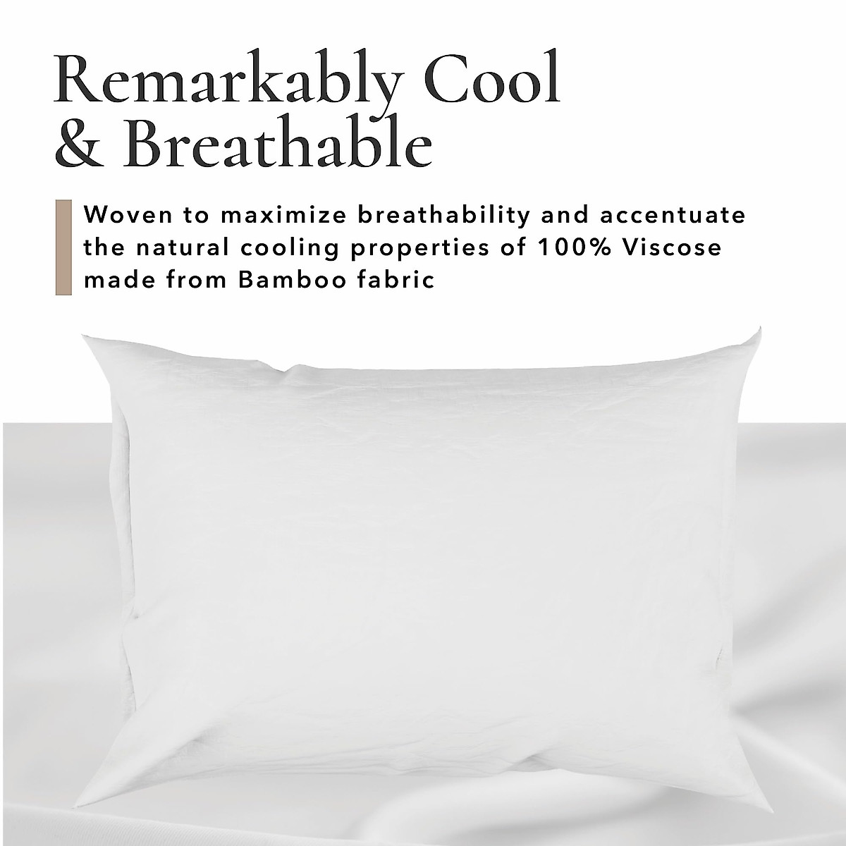 Bamboo Bay Hotel Quality 4 Piece Cooling Pillow Cases For Hot Sleepers - 100% Viscose Made From Bamboo Pillowcase - Soft & Breathable Pillow Covers with Envelope Closure - Queen 20 x 30 Inches - White