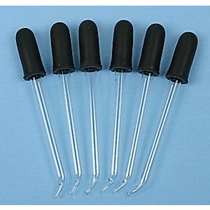 3 inch Glass Eye Dropper Bent Tip (Count 6)