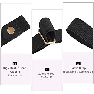 SUOSDEY 4 Pieces No Buckle Elastic Stretch Belts for Men Women, Comfortable Buckle Free Invisible Belts for Jeans Pants