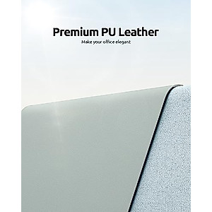 YSAGi Leather Desk Pad Protector, Office Desk Mat, Large Mouse Pad, Non-Slip PU Leather Desk Blotter, Laptop Desk Pad, Waterproof Desk Writing Pad for Office and Home (23.6" x 13.8", Grayish Green)