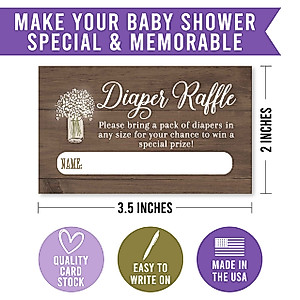 25 Baby Shower Diaper Raffle Tickets For Baby Shower Games To Play - Rustic Baby Shower Games Gender Neutral, Diaper Raffle Cards, Baby Raffle Tickets, Baby Shower Invitation Inserts, Baby Shower Idea