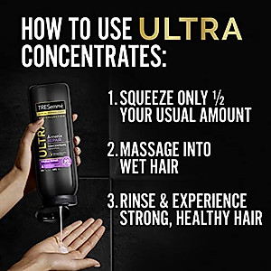 TRESemmé Ultra Keratin Repair Concentrate Shampoo And Conditioner For Damaged Hair Visible Repair in 30 Seconds, Fast-Lather And Fast-Detangle Technology, 2X More Washes Combo Pack, Black