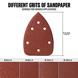 POPULO Electric Sander Tool,Hand Sander 14,000 OPM with 12 Pieces Sandpapers, Detail Sander with Dust Box for Woodworking,Suitable for Tight Spaces Sanding,Polishing,Removing Paint in Home Decoration