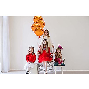 10 Pcs Round-Shaped Balloons 18 Inch Orange Foil Balloon Mylar Balloon Happy Birthday Balloons