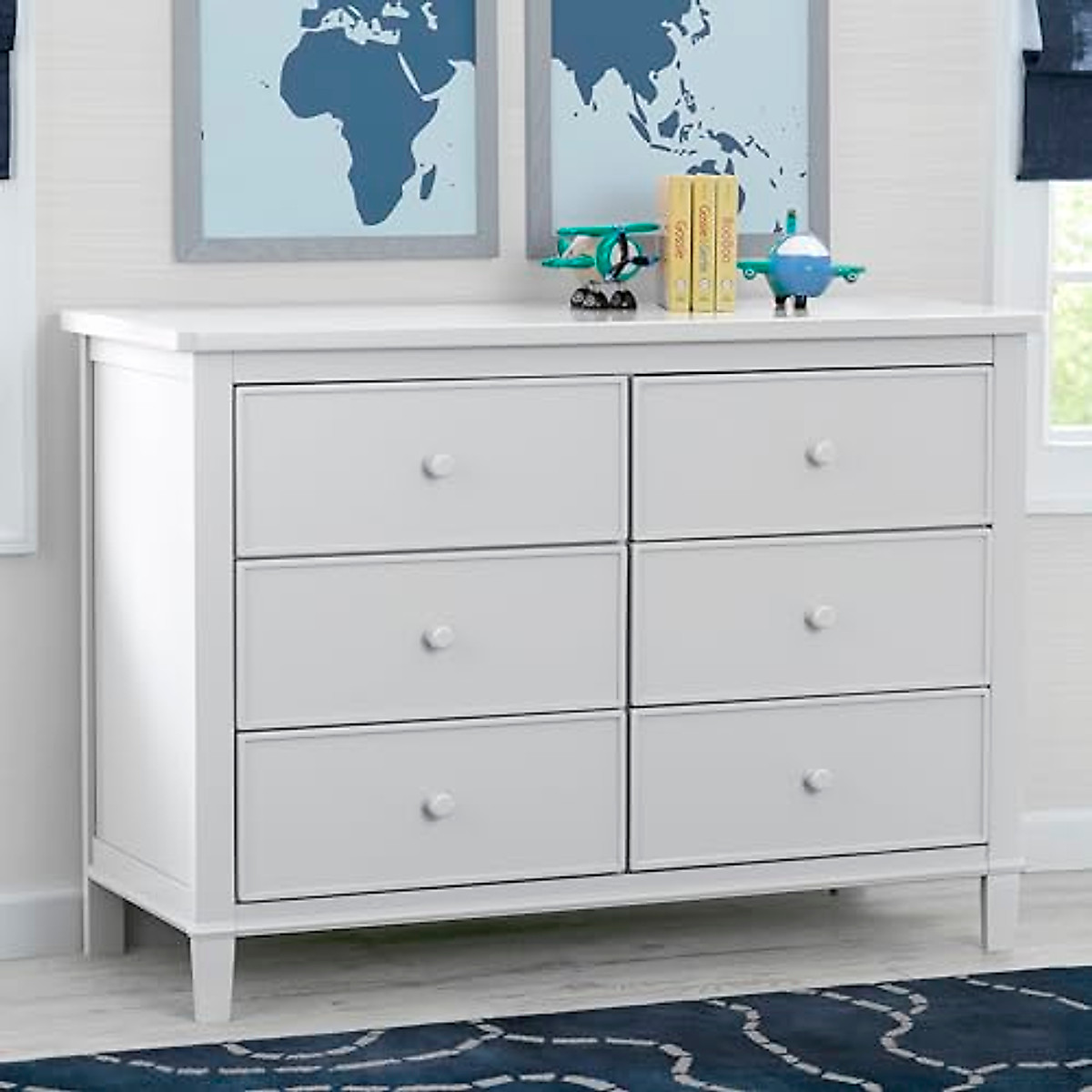 Delta Children Haven 6 Drawer Dresser with Interlocking Drawers - Greenguard Gold Certified, White