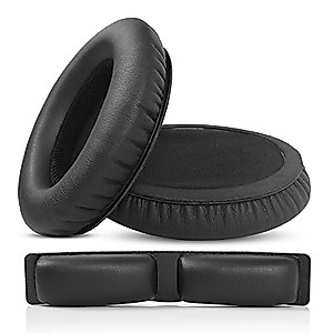 YunYiYi KNS 6400 Earpads Replacement Cover Compatible with KRK KNS6400 KNS8400 6402 8402 Headphones Ear Cushion Headband Parts Suit (Protein Leather)