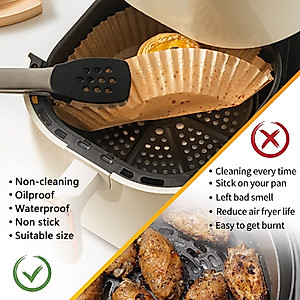 Air Fryer Disposable Paper Liners Square, 9 Inch 120Pcs Air Fryer Parchment Paper Liner, Non-Stick Unbleached Air Fryer Paper Pads Oil Resistant, Food Grade Baking Paper for Roasting Microwave