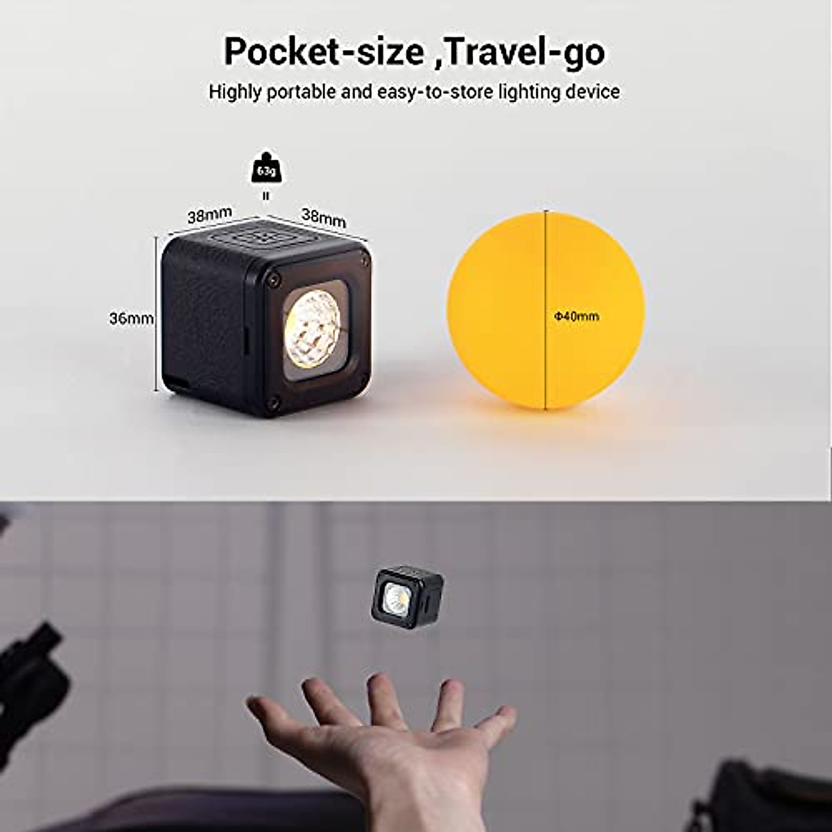 SmallRig RM01 Mini LED Video Light (3 Pack) , Watreproof Portable Lighting Kit with 8 Color Filters, Dimmable Fill Photography Light 5600K CRI95 for Smartphone, Action and DSLR Camera 3469