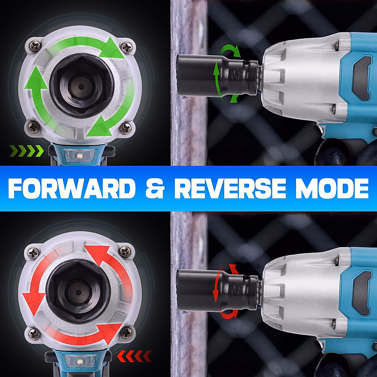 LAKIX 1/2 Impact Wrench Cordless, Impact Gun Torque 480 Ft-lbs(650N.m) 3300RPM with Brushless Motor, 21V 4.0 Li-ion Battery, 3 Extension Bars and 5 Sockets