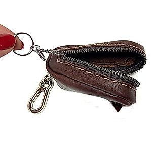 RARESTAN leather key holder,leather key case, genuine leather key pouch for keychain,leather car smart key pouch (Coffee)