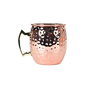 RV Hammered Copper Moscow Mule Mug with Brass Handle, 18oz