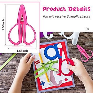 3 Pieces Mini Scissor Travel Scissors Tiny Small Scissors Portable Snips Scissors for Sewing Craft Scissors with Cover for Women Girls Embroidery Fabric Thread, 2.56 x 1.65 Inch, Pink