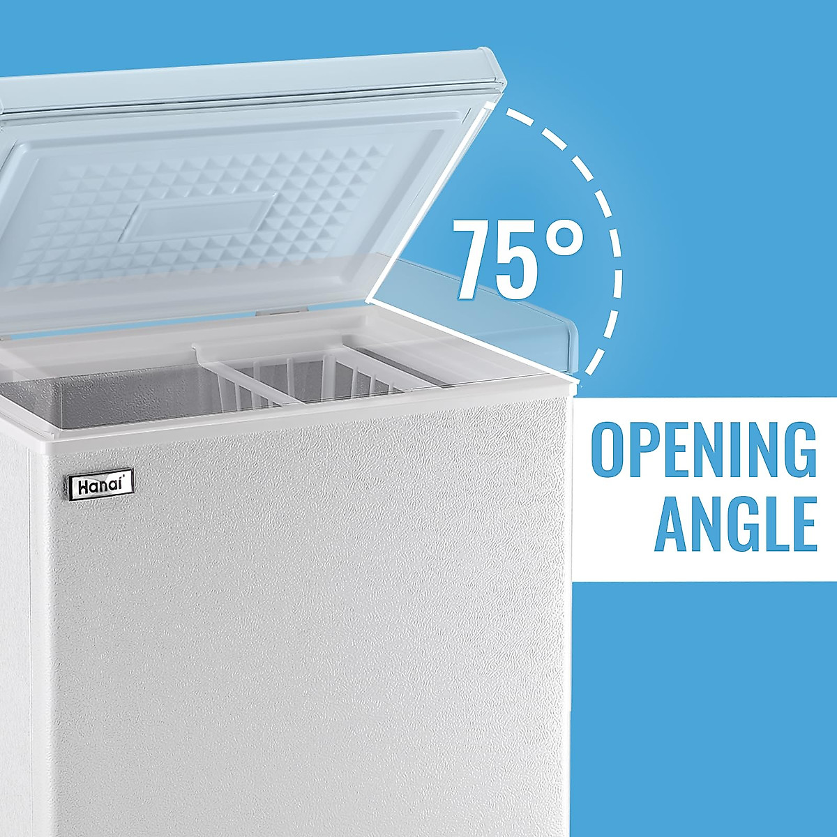 WANAI Small Chest Freezer 3.5 Cu.Ft Compact Chest Freezers with 7 Settings Temperature Adjustable, Small Deep Freezer with Removable Basket, Suitable for Home Kitchen Office Dorm Apartment,White