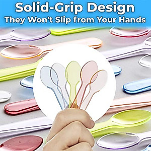 Extra Sturdy, BPA Free 500ct Plastic Tasting Spoons. Disposable Mini Tasters for Small Sampling or Individual Portions of Ice Cream, Sauces and Appetizers. Great for Food Trucks, Parties and Events.