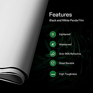 VIVOSUN Black and White Panda Film, 10' x 100' 5.5 Mil Poly Film, Blackout Tarp for Warm House