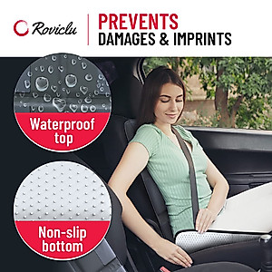 ROVICLU Car Seat Protector for Child Baby with Thickest Padding, Leather car seat Protection mat for Vehicles with Non-Slip Back Pad 8 Waterproof Layers, Mesh Storage Pockets, Universal (Black)