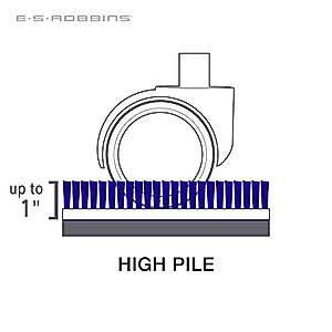 ES Robbins EverLife Anchor Bar Lipped Vinyl Chair Mat for High Pile Carpet, 36 by 48-Inch, Clear
