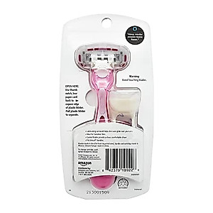 Amazon Basics 5 Blade FITS Razor for Women, Fits Amazon Basics and Venus Handles, Includes 1 FITS System Handle, 2 Cartridges & 1 Shower Hanger, Pink