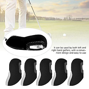 Iron Club Cover, Neoprene Putter Cover, with A Convenient Design Durable 10Pcs Golf Putter Head Cover Long Service Life. for Putter Golf Course Home Biginners(Black)