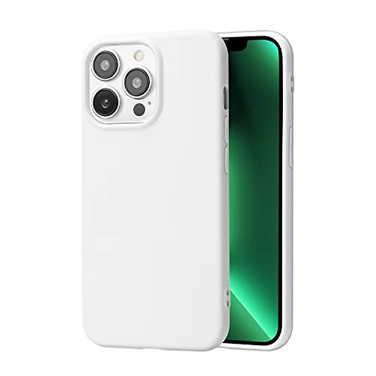 technext020 for iPhone 13 Pro White Case, Shockproof Ultra Slim Fit Silicone iPhone 13 Pro Cover TPU Soft Gel Rubber Cover Shock Resistance Protective Back Bumper for Apple iPhone 13 Pro, White