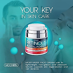 Retinol Cream for Face with Hyaluronic Acid – Collagen Face Moisturizer for Women and Men - Advanced Anti-Aging Formula for Lifting Skin – Reduce Wrinkles, Fine Lines and Dryness – 1.85 fl. Oz