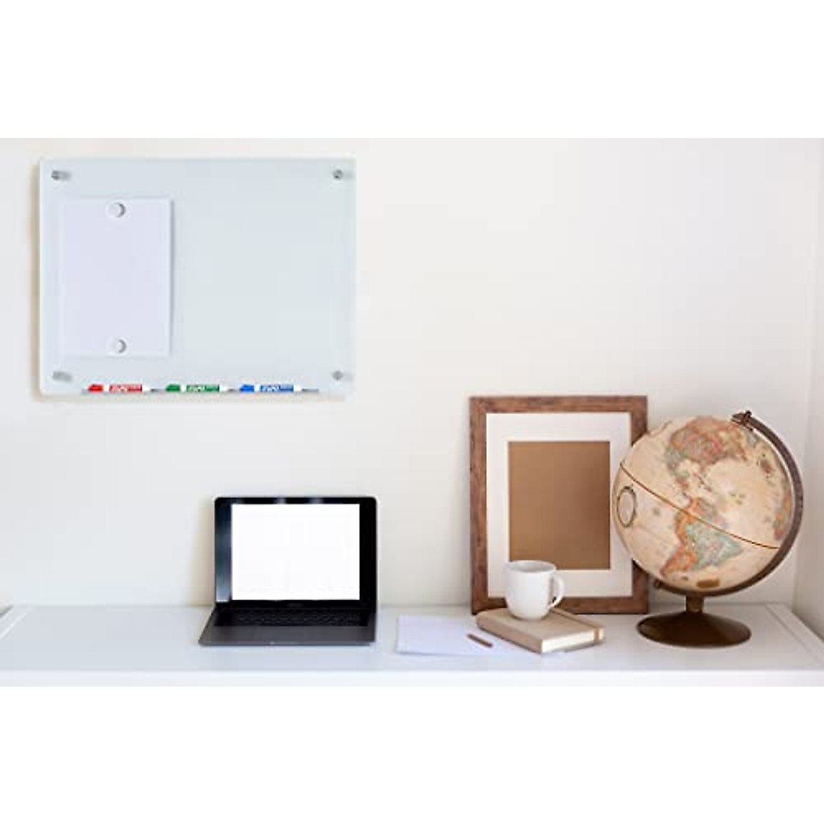 Audio-Visual Direct Magnetic White Glass Dry-Erase Board Set - 23 5/8 x 35 1/2 Inches -