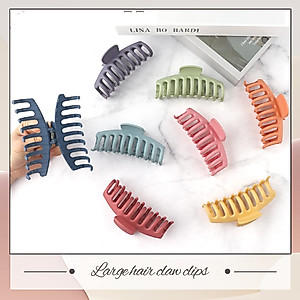 Beauty.H.C 4.3 Inch Large Hair Claw Clips for Thin Thick Curly Hair Big Matte Hairclips Banana Strong Hold Jaw Clip Fashion Hair Accessories for Women and Girls (Nonslip, 8PCS)