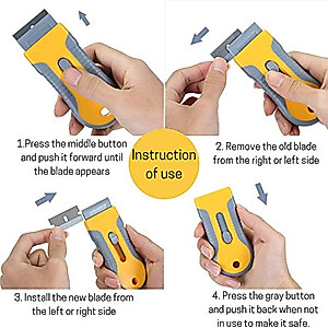 Bates- Razor Blade Scraper, 2 Pack, Razor Scraper Set with 30 Extra Blades, Razor Scraper, Window Scraper, Scraper Tool, Glass Scraper, Scraper Blades, Blade Scraper, Razor Blade Retractable.