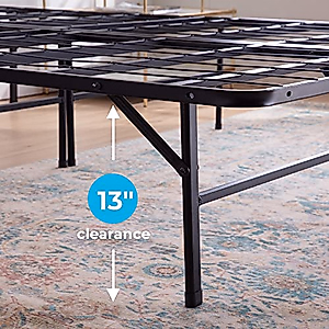 Linenspa 14 Inch Folding Metal Platform Bed Frame - 13 Inches of Clearance - Tons of Under Bed Storage - Heavy Duty Construction - 5 Minute Assembly - Full