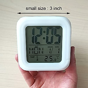 3 inch Small Size Mini LED Anime Digital Alarm Clock 7 Colorful Light Bedroom Decorations Room Decor for Girl