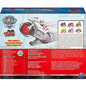 Paw Patrol, Moto Pups Wildcat’s Deluxe Pull Back Motorcycle Vehicle with Wheelie Feature and Toy Figure
