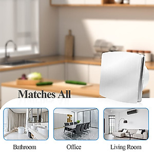 WiseWater Bathroom Exhaust Fan 140CFM 38 dB 6” Duct 7.6" Panel Extractor Fan, Ceiling&Wall Mounted Ventilation Fan for Bathroom, Laundry Room, Bedroom, Office