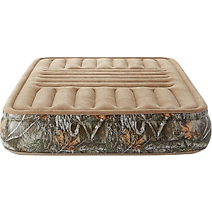 Camouflage Outdoor Sport Camping Tri-Zone Air Mattress with Express Pump, Heavy Duty Vinyl Bed, Queen