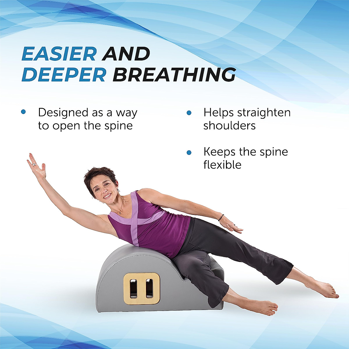 AeroPilates Precision Series Posture Corrector Barrel - Pilates Strength Workout Machine for Home Gym - Home Pilates Back Stretcher - Up to 300 lbs Weight Capacity