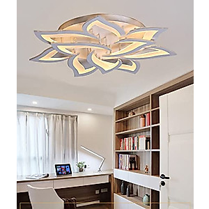 Modern Dimmable LED Ceiling Light Living Room Chandelier Metal Acrylic with Remote Control Flush Mount Ceiling Lamp Chic Design Kitchen Hanging Lamp Bedroom Painted Finish Pendant Lighting (33.4")