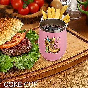 Boots Butterfly Sunflower Flowers Insulated Tumbler with Lid Stainless Steel Coffee Mug Cute Wine Tea Water Cup Pink-style