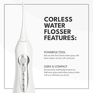 ToiletTree Products Poseidon Rechargeable Water Flosser with XL Tank - Oral Irrigator with Standard and XL Water Tank - Dental Water Flosser to Support Oral Health and Fight Bad Breath