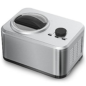COWSAR Ice Cream Maker,1.6Quart Automatic Ice Cream Maker,No Pre-Freezing,Automatic Ice Cream Maker with Compressor,Frozen Yogurt Machine with Removable Ice Cream Bowl,Keep Cool Function